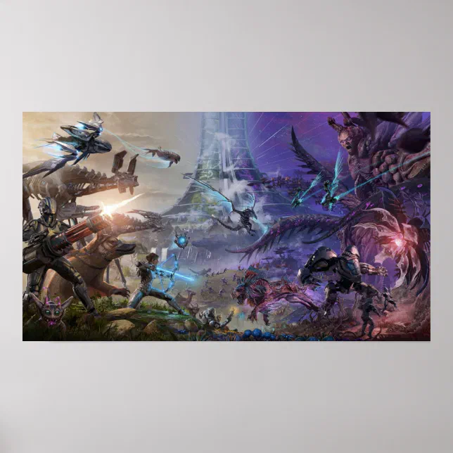 ARK Survival Evolved Dinosaur War Zone Poster | Zazzle