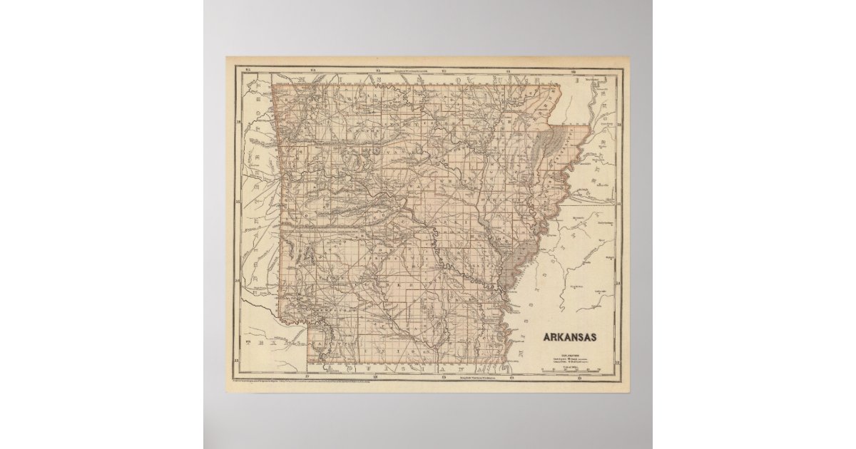 Arkansas Atlas Map Poster | Zazzle