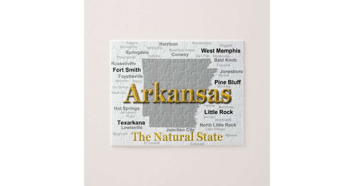 Arkansas Map Silhouette Jigsaw Puzzle | Zazzle