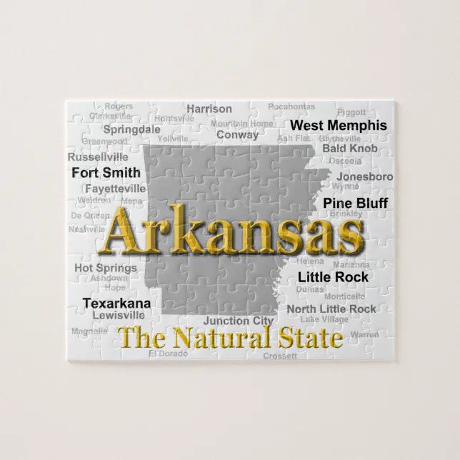 Arkansas Map Silhouette Jigsaw Puzzle | Zazzle