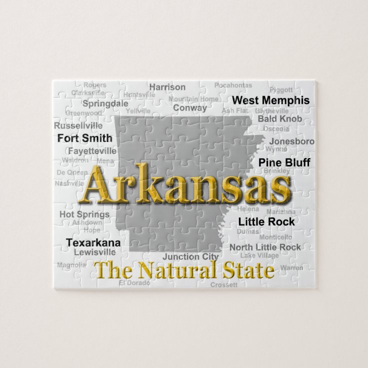Arkansas Map Silhouette Jigsaw Puzzle | Zazzle