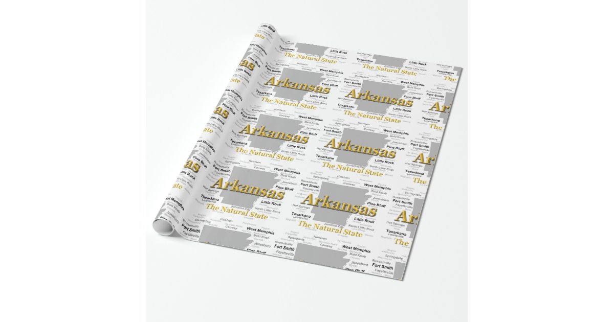 Arkansas Map Silhouette Wrapping Paper | Zazzle