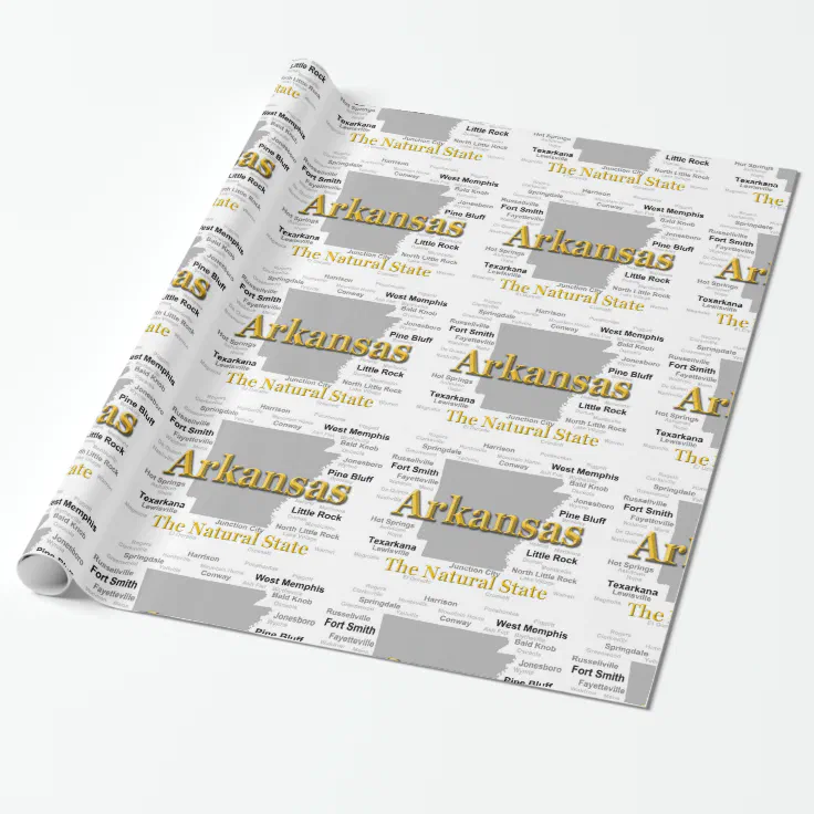 Arkansas Map Silhouette Wrapping Paper | Zazzle