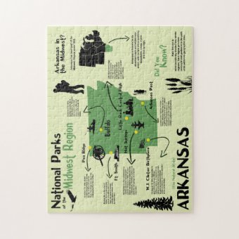 Arkansas National Parks Infographic Map Jigsaw Puzzle | Zazzle