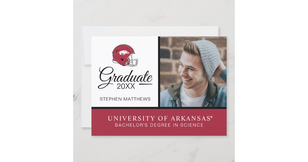 Arkansas Razorbacks Football Helmet Invitation | Zazzle