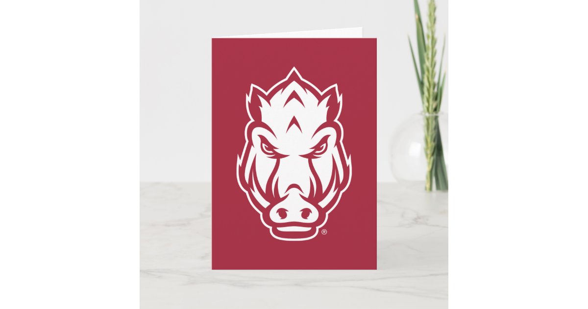 Arkansas Razorbacks Mascot Logo Card | Zazzle