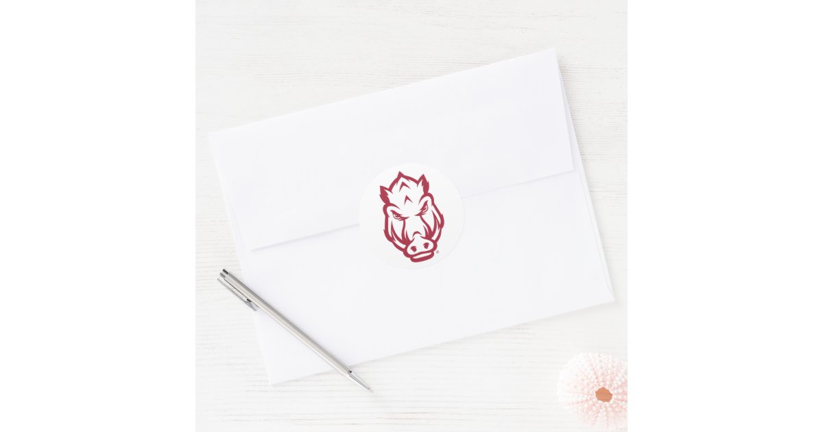 Arkansas Razorbacks Mascot Logo Classic Round Sticker | Zazzle