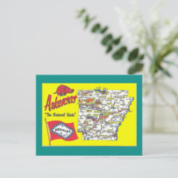Arkansas State Map Postcard | Zazzle