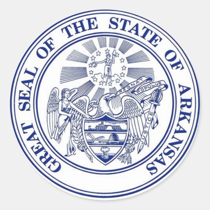 Arkansas State Seal Sticker | Zazzle.com