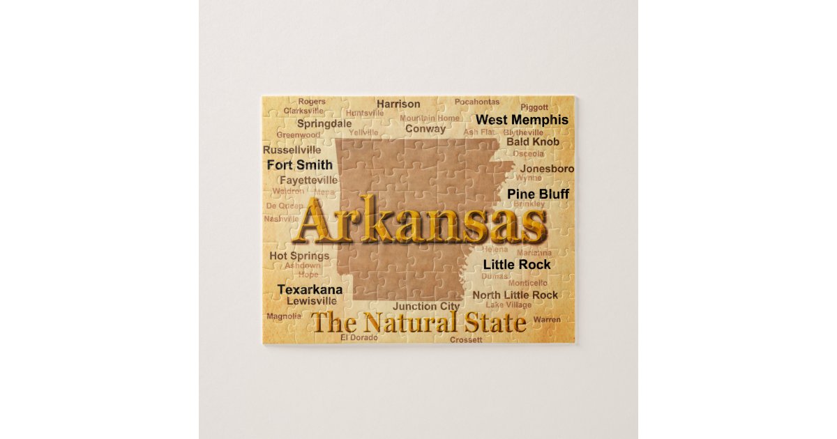 Arkansas Vintage Style Map Jigsaw Puzzle | Zazzle
