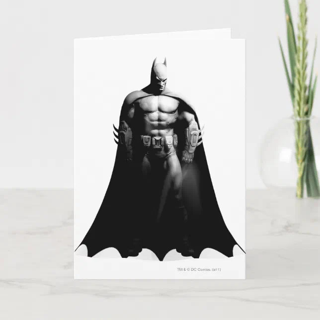 Arkham City | Batman Black and White Wide Pose Card | Zazzle