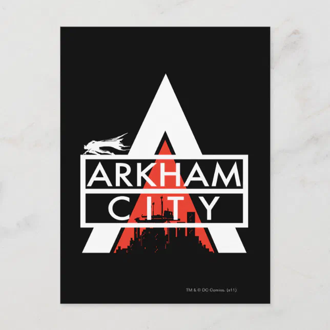 Arkham City Logo White Postcard | Zazzle