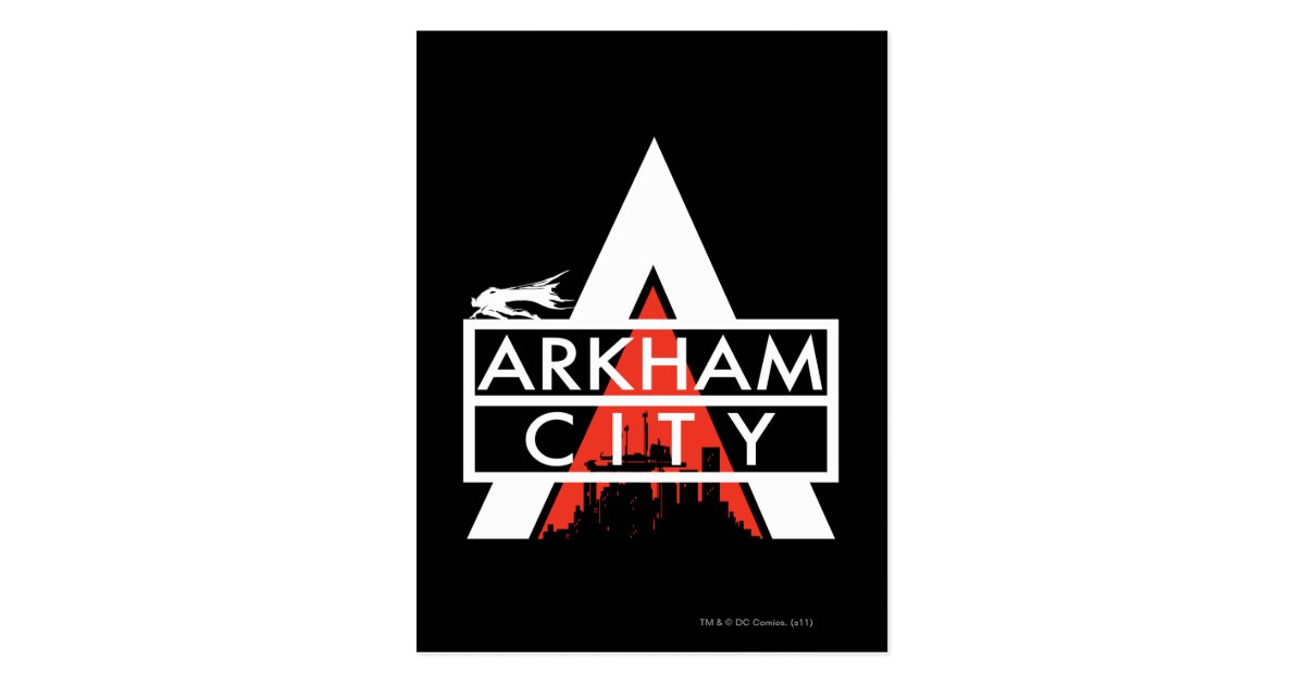 Arkham City Logo White Postcard | Zazzle.com
