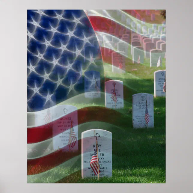 Arlington National Cemetery, American Flag Poster | Zazzle