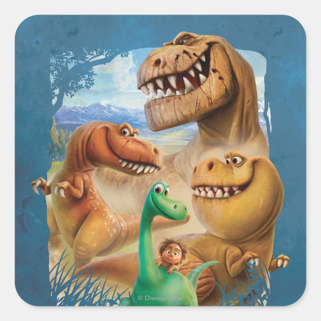 Arlo, Spot, and Ranchers In Forest Square Sticker | Zazzle