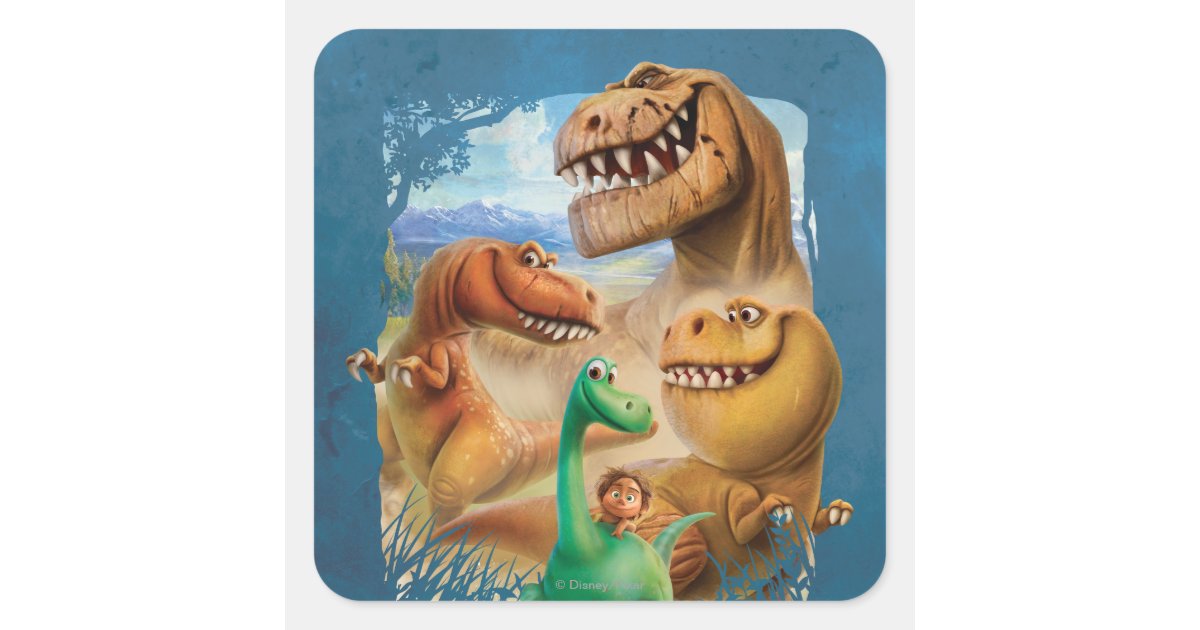 Arlo, Spot, and Ranchers In Forest Square Sticker | Zazzle