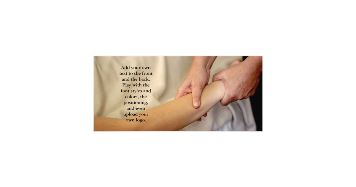 Arm Massage Photo Rack Card | Zazzle