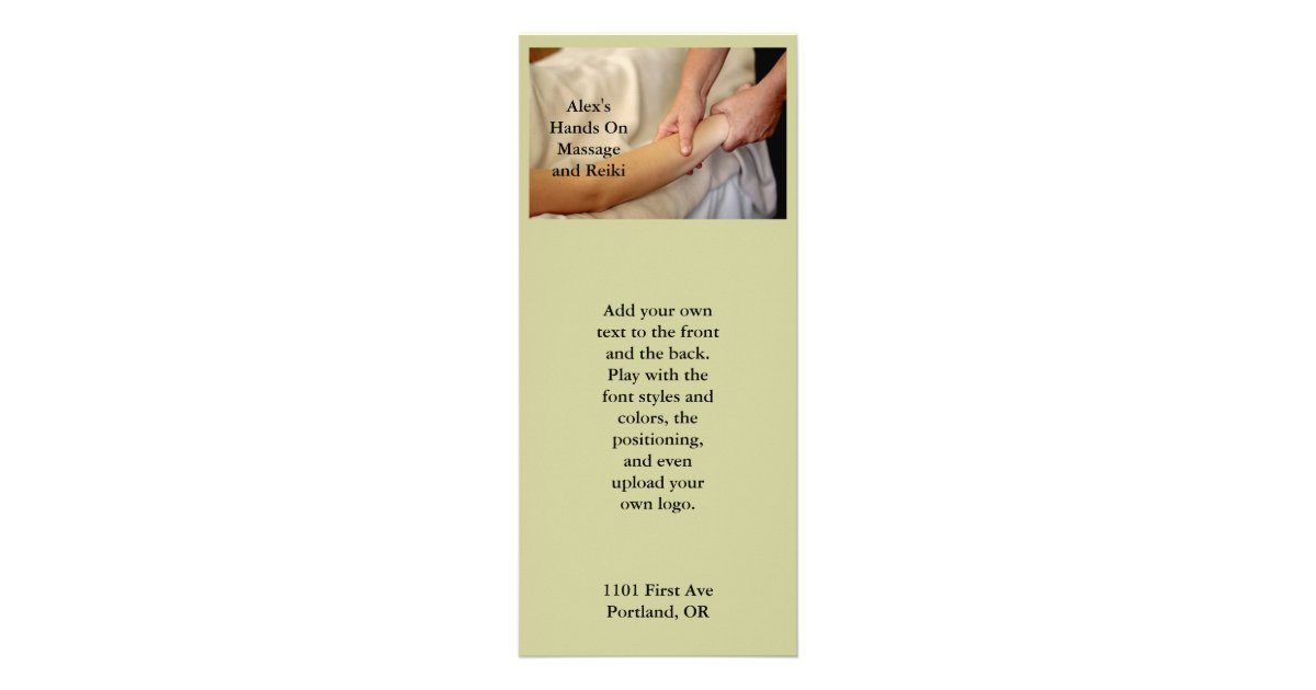 Arm Massage Photo Rack Card | Zazzle