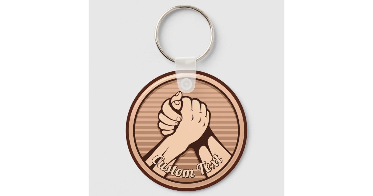 Arm Wrestling Bronze Keychain | Zazzle