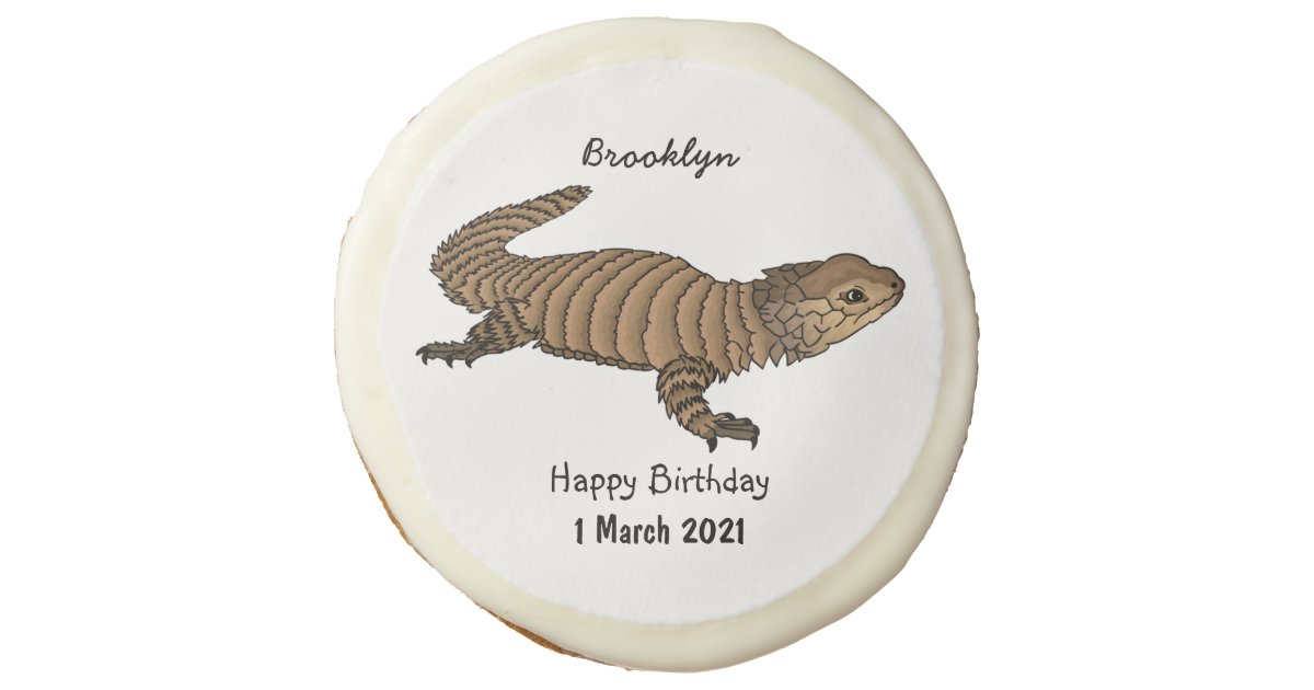 Armadillo girdled lizard cartoon illustration sugar cookie | Zazzle