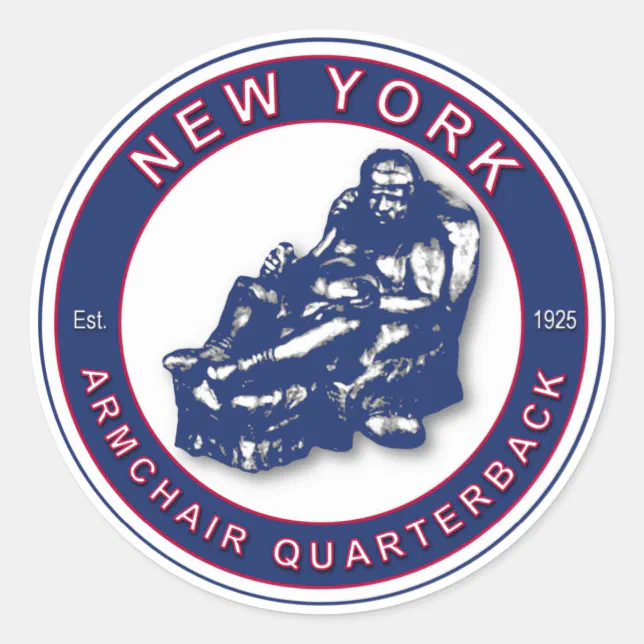 Armchair Quarterback - New York Football Classic Round Sticker | Zazzle