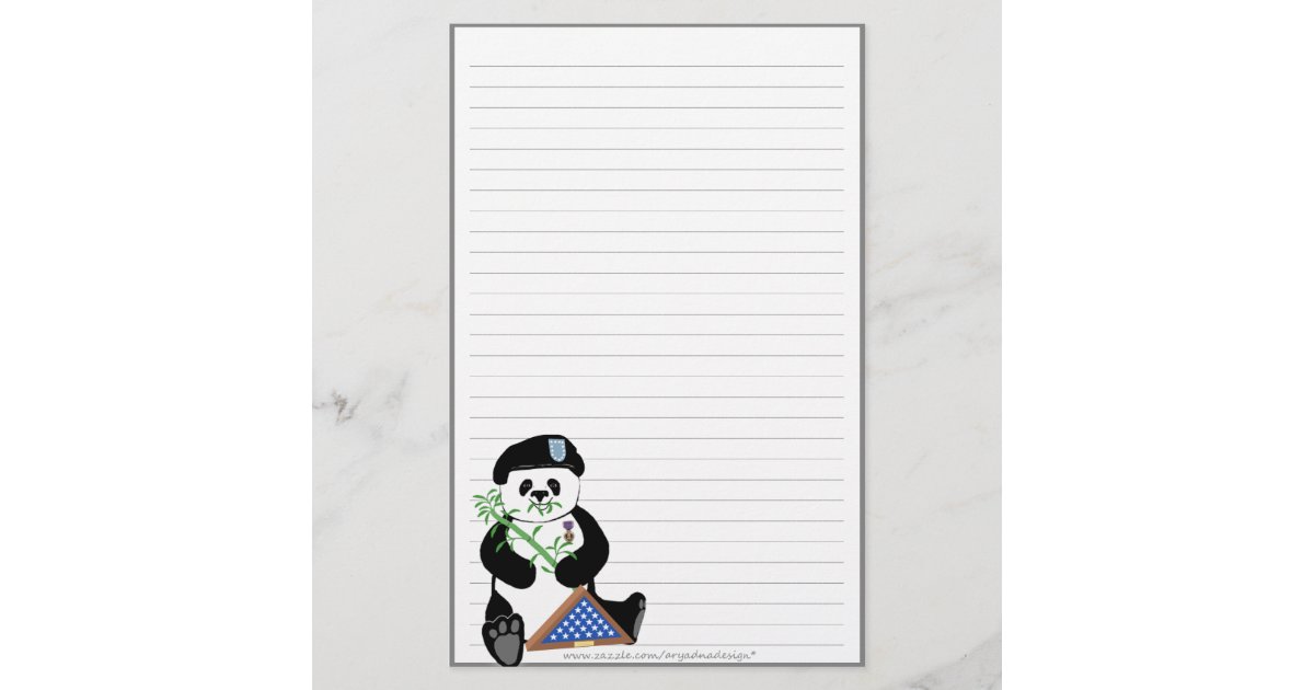 Armed Forces Day Panda Stationery | Zazzle