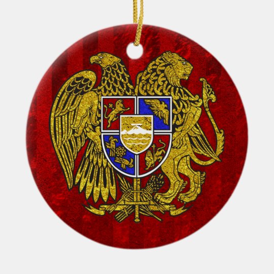 Armenia Coat of Arms on Red Ceramic Ornament | Zazzle.com