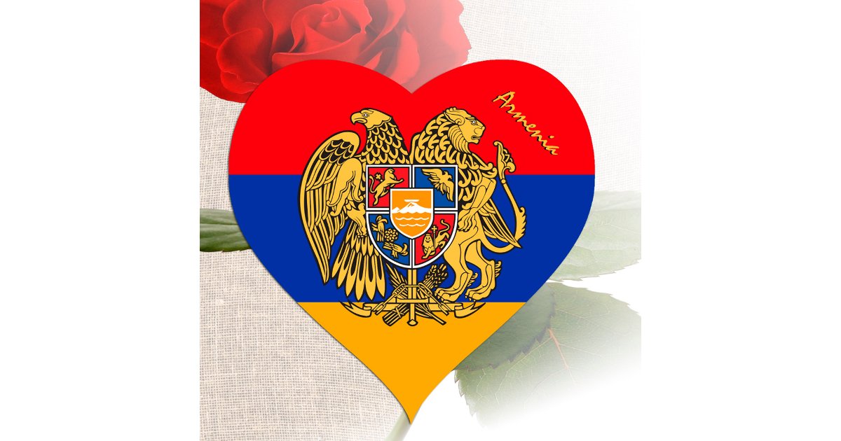 Armenia Sticker, Heart, Patriotic Armenian Flag Heart Sticker | Zazzle