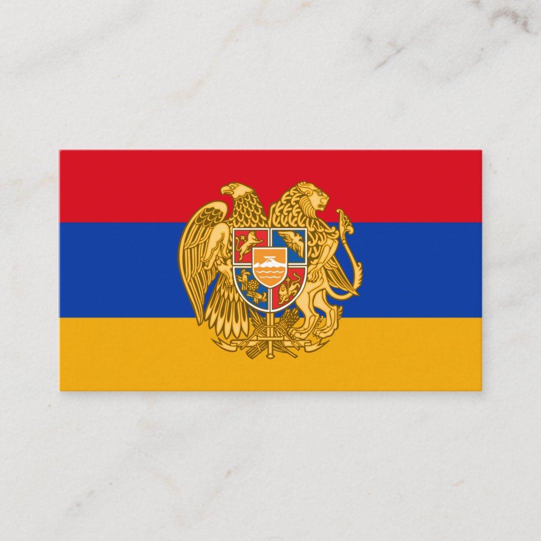 Armenian Flag and Coat of Arms, Flag of Armenia Business Card | Zazzle