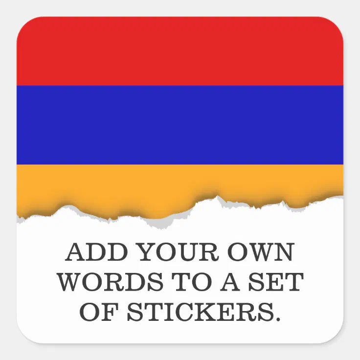 Armenian Flag Square Sticker | Zazzle
