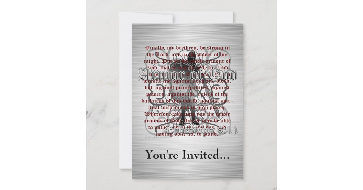 Armor of God Invitation | Zazzle
