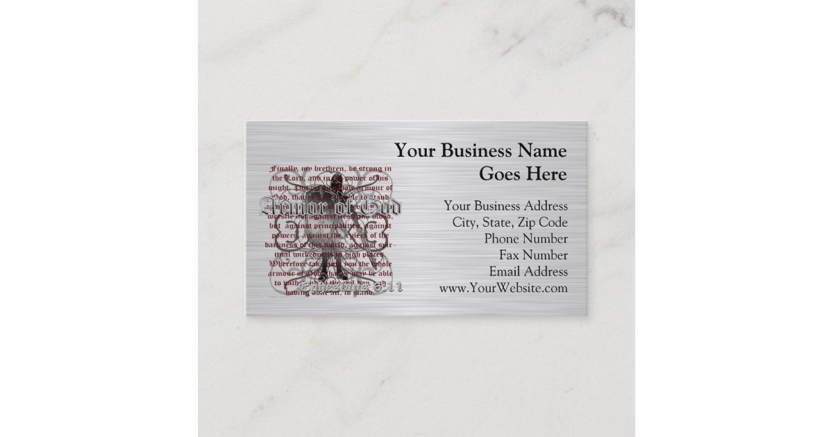 Armor of God Soldier Business Card | Zazzle