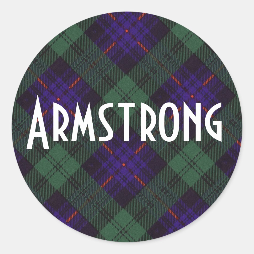 Armstrong clan Plaid Scottish tartan Classic Round Sticker | Zazzle
