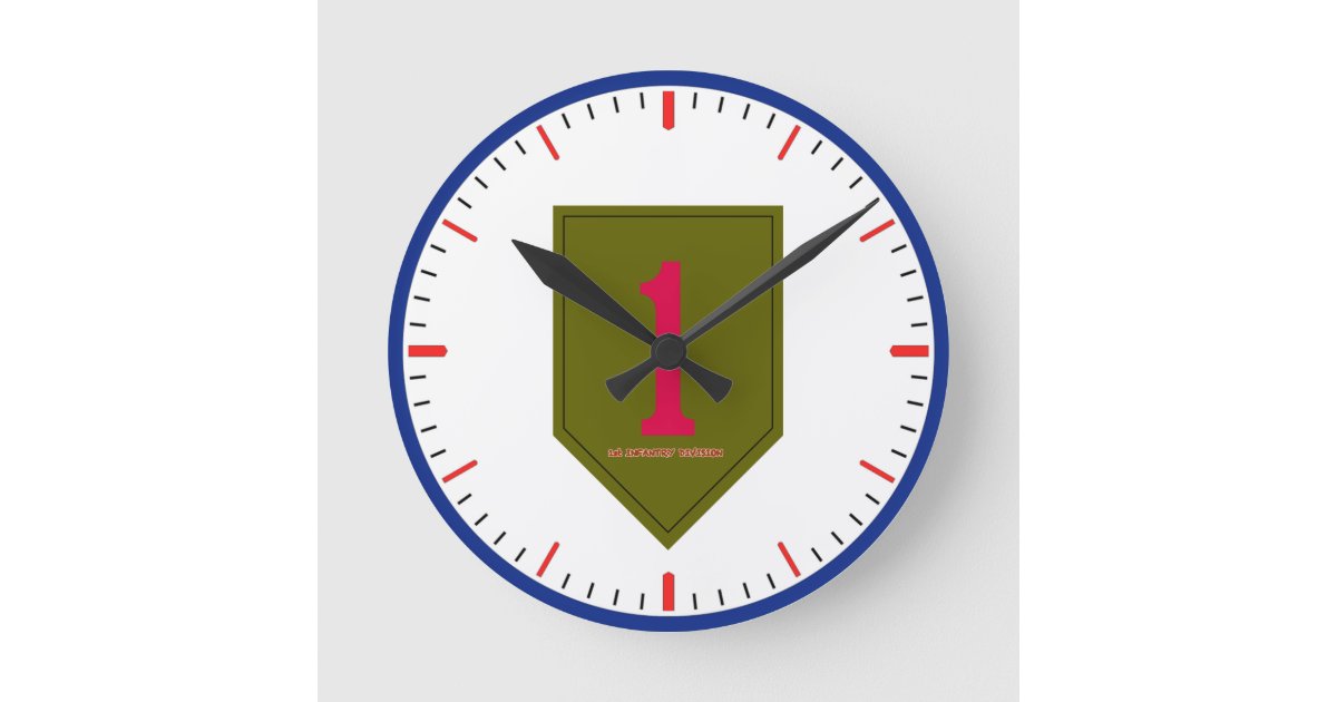 Army 1st Infantry Division Round Clock | Zazzle