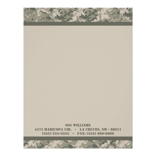 ARMY ACU Camoflauge Digital Letterhead Stationery | Zazzle.com