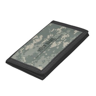 Army ACU Camouflage Customizable Tri-fold Wallet | Zazzle
