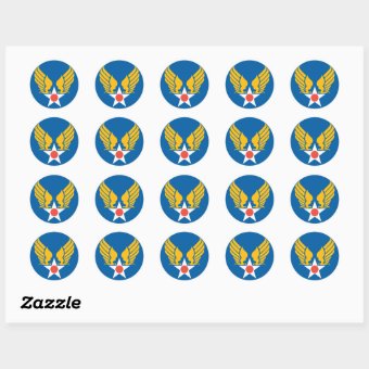 Army Air Corps Shield Classic Round Sticker | Zazzle