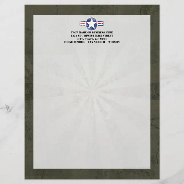 Army Air Corps Vintage Letterhead | Zazzle