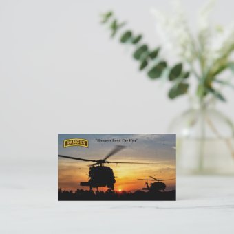Army airborne rangers veterans vets business card | Zazzle