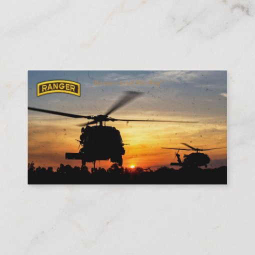 Army airborne rangers veterans vets business card | Zazzle