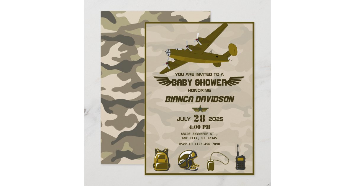 Army baby shower invitation | Zazzle