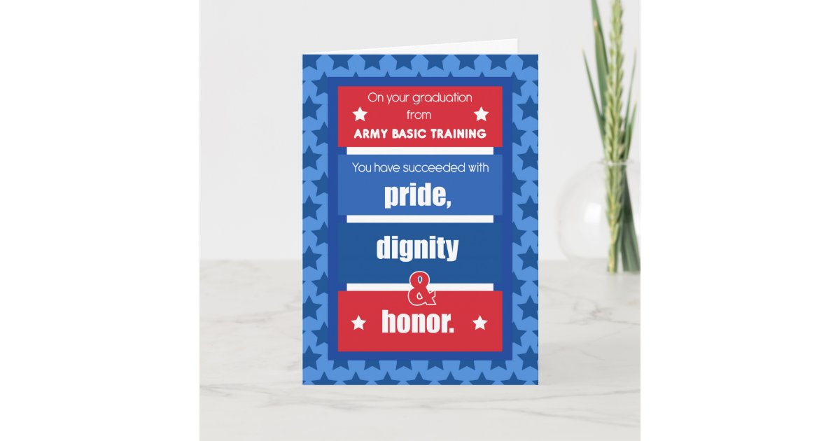 Army Basic Training Graduation Congratulations Red Card | Zazzle