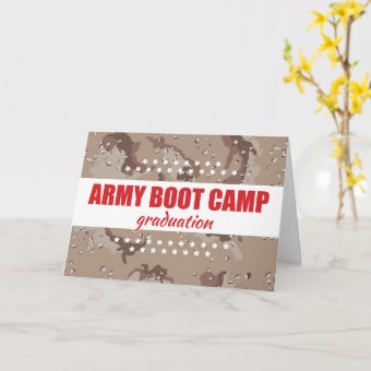 Army Boot Camp Graduation Congratulations w/ Stars Card | Zazzle