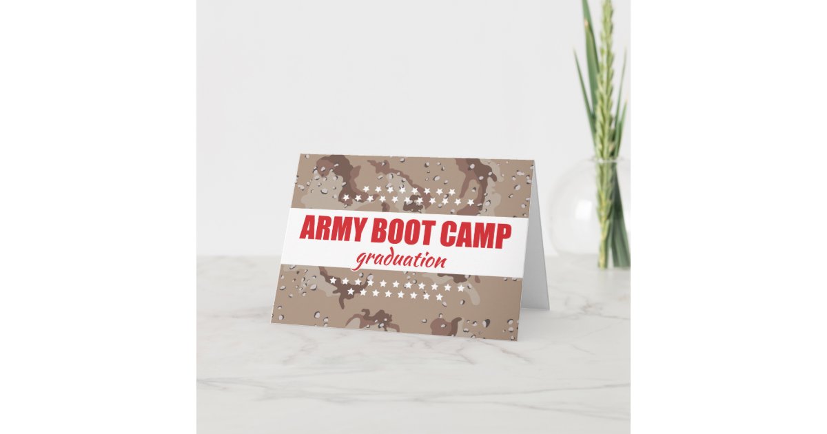 Army Boot Camp Graduation Congratulations w/ Stars Card | Zazzle