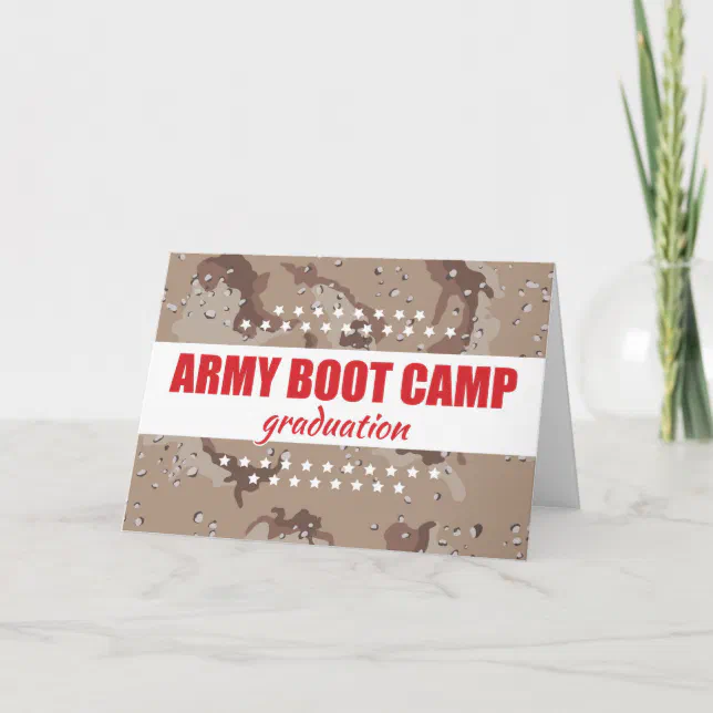 Army Boot Camp Graduation Congratulations w/ Stars Card | Zazzle