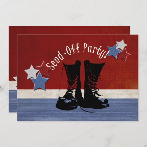 Army Boots Send-Off Party Invitation | Zazzle