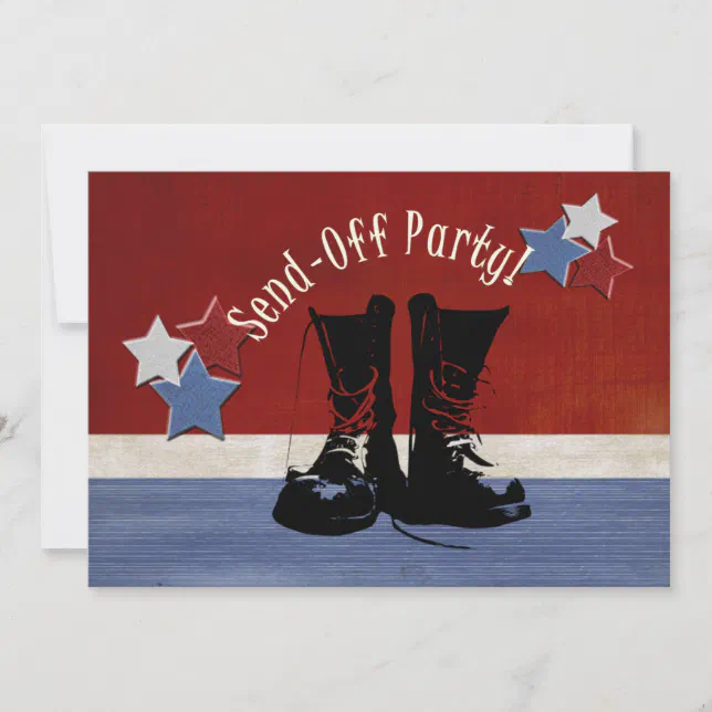 Army Boots Send-Off Party Invitation | Zazzle