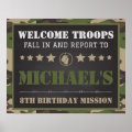 Army Camo Birthday Party Welcome Sign | Zazzle