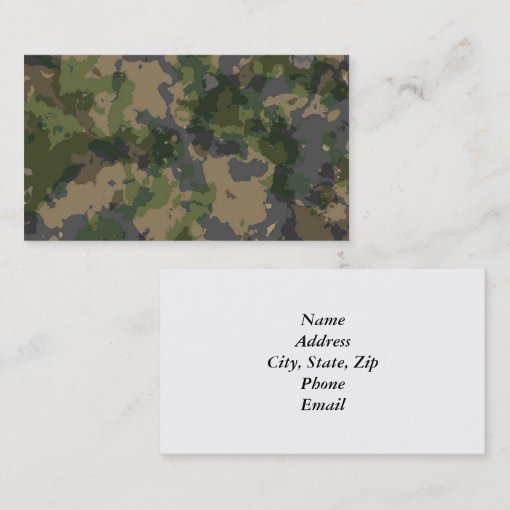 Army Camo Business Card | Zazzle