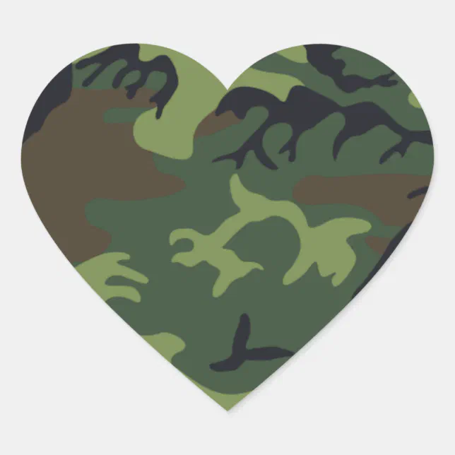 Army Camo Heart Sticker | Zazzle